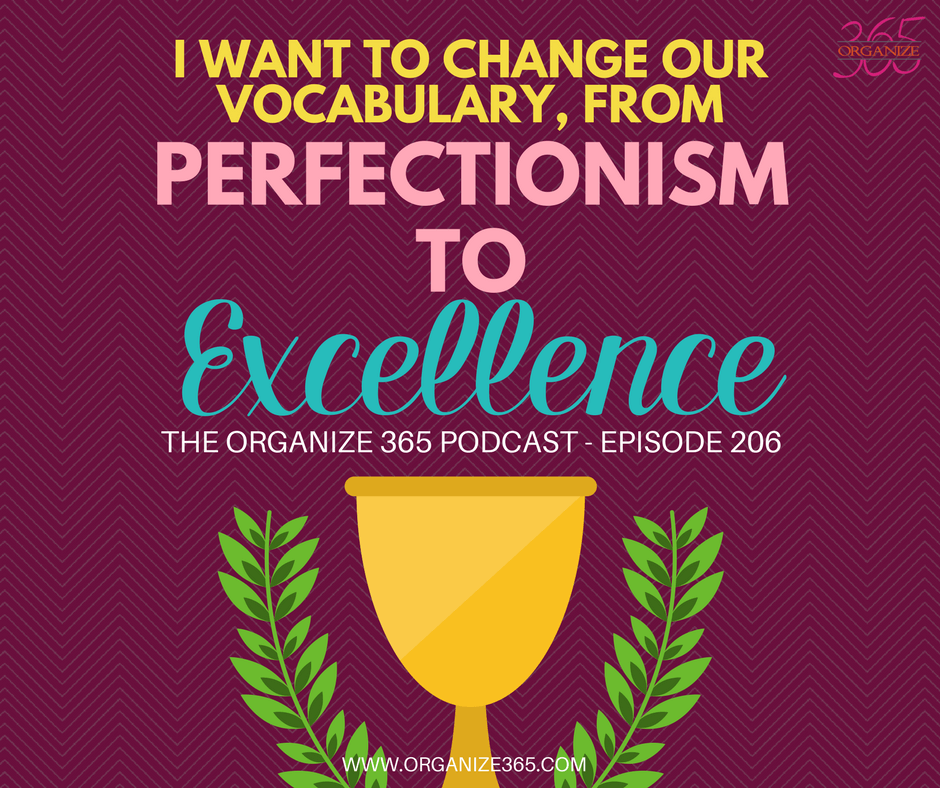 Organize 365 - The Difference Between Excellence & Perfection