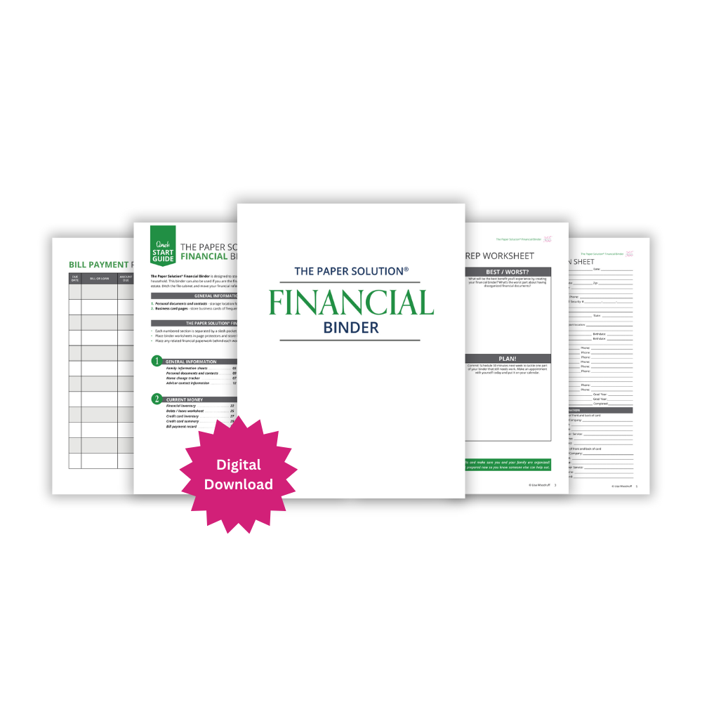 Organize 365 - The Paper Solution Financial Digital Binder Editable ...