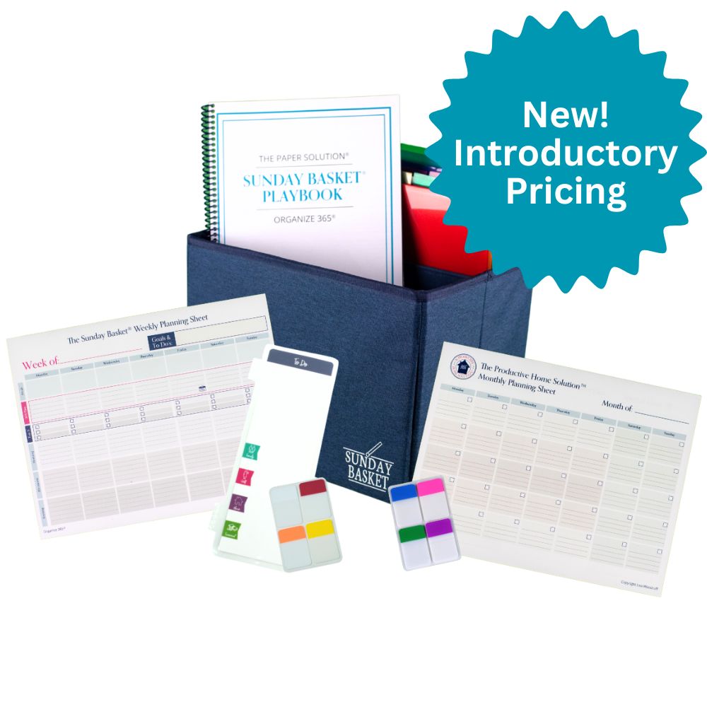 Organize 365 - Complete Sunday Basket System - Classic Navy